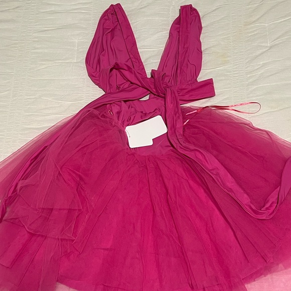 Kikiriki | Dresses | New Fuschia Backless Mini Tutu Dress | Poshmark